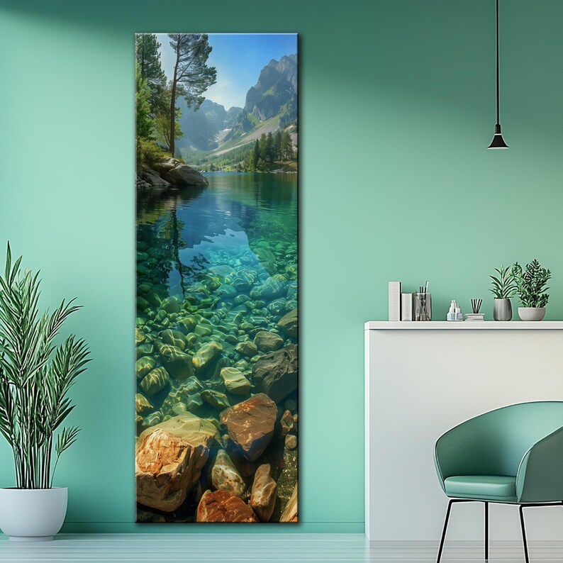 Mountain Lake Canvas Print: Serene Alpine Forest View - Etsy