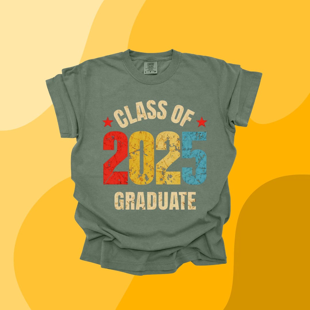 Comfort Colors Class of 2025 Retro T-shirt, Unisex Tee, Garment-dyed ...