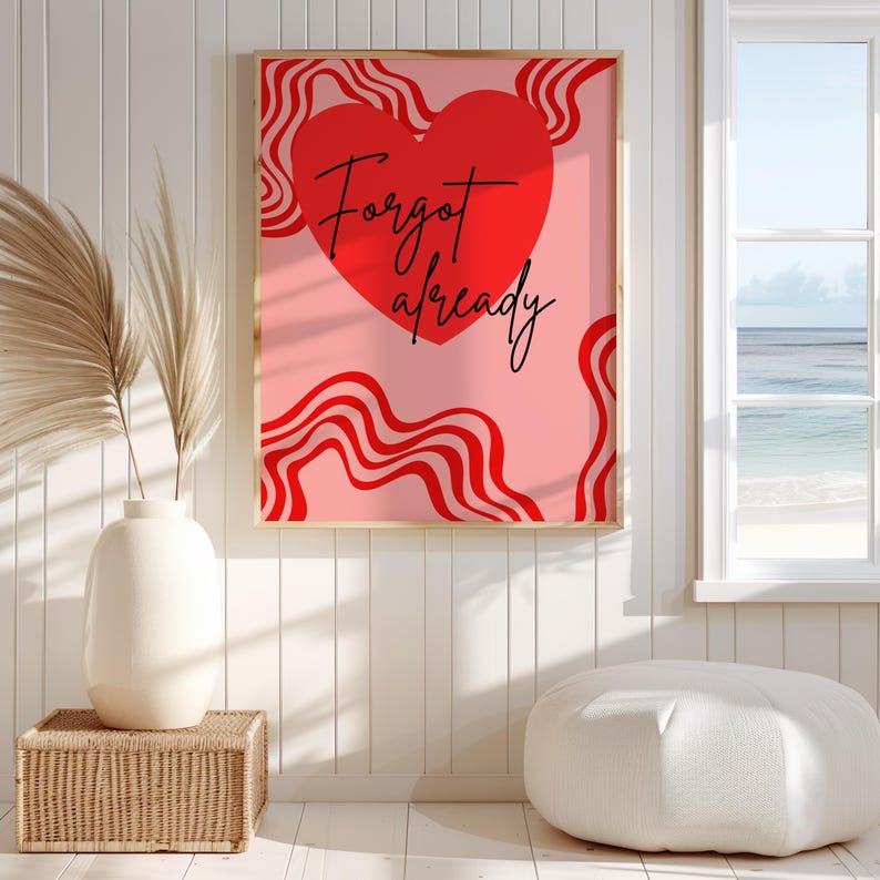Forgot Already Poster Digital Download | ADHD Wall Art Poster | Red ...