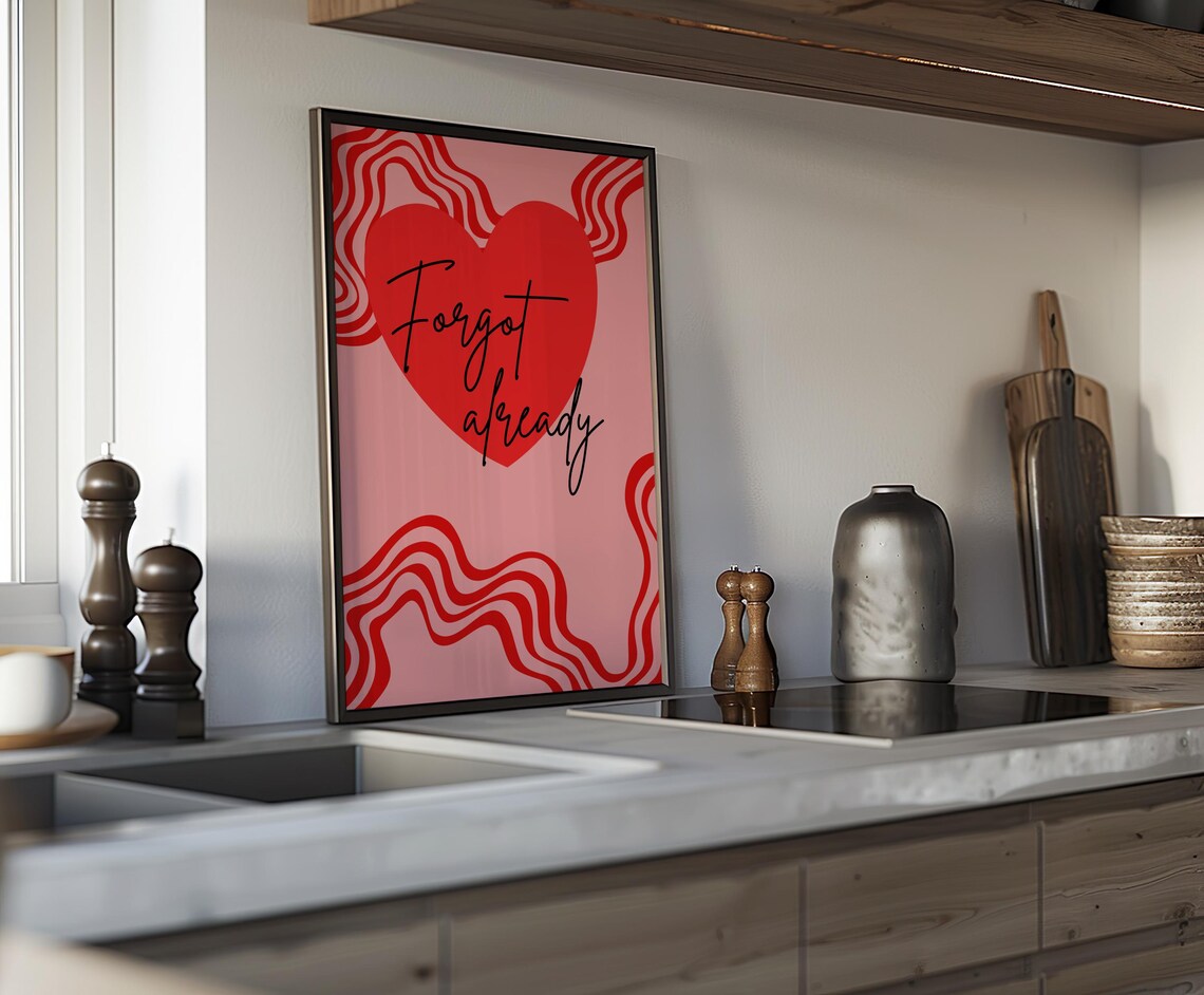 Forgot Already Poster Digital Download | ADHD Wall Art Poster | Red ...