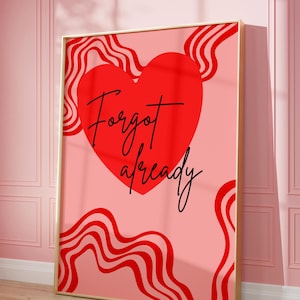 Forgot Already Poster Digital Download | ADHD Wall Art Poster | Red ...