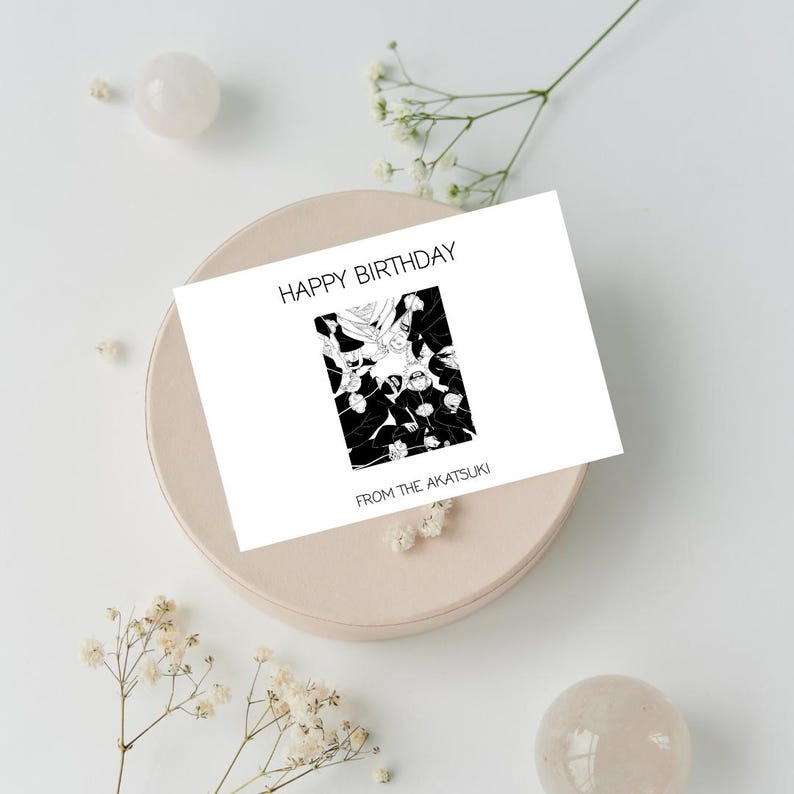 Akatsuki-inspired Digital Birthday Card | 5x7" Anime Printable | Naruto ...
