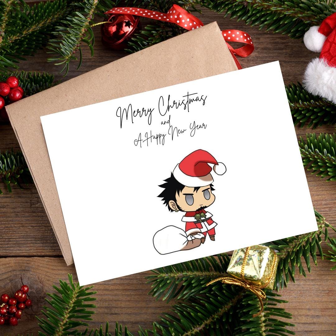 Anime Christmas Cards, One Piece Christmas Cards, Festive Trafalgar ...
