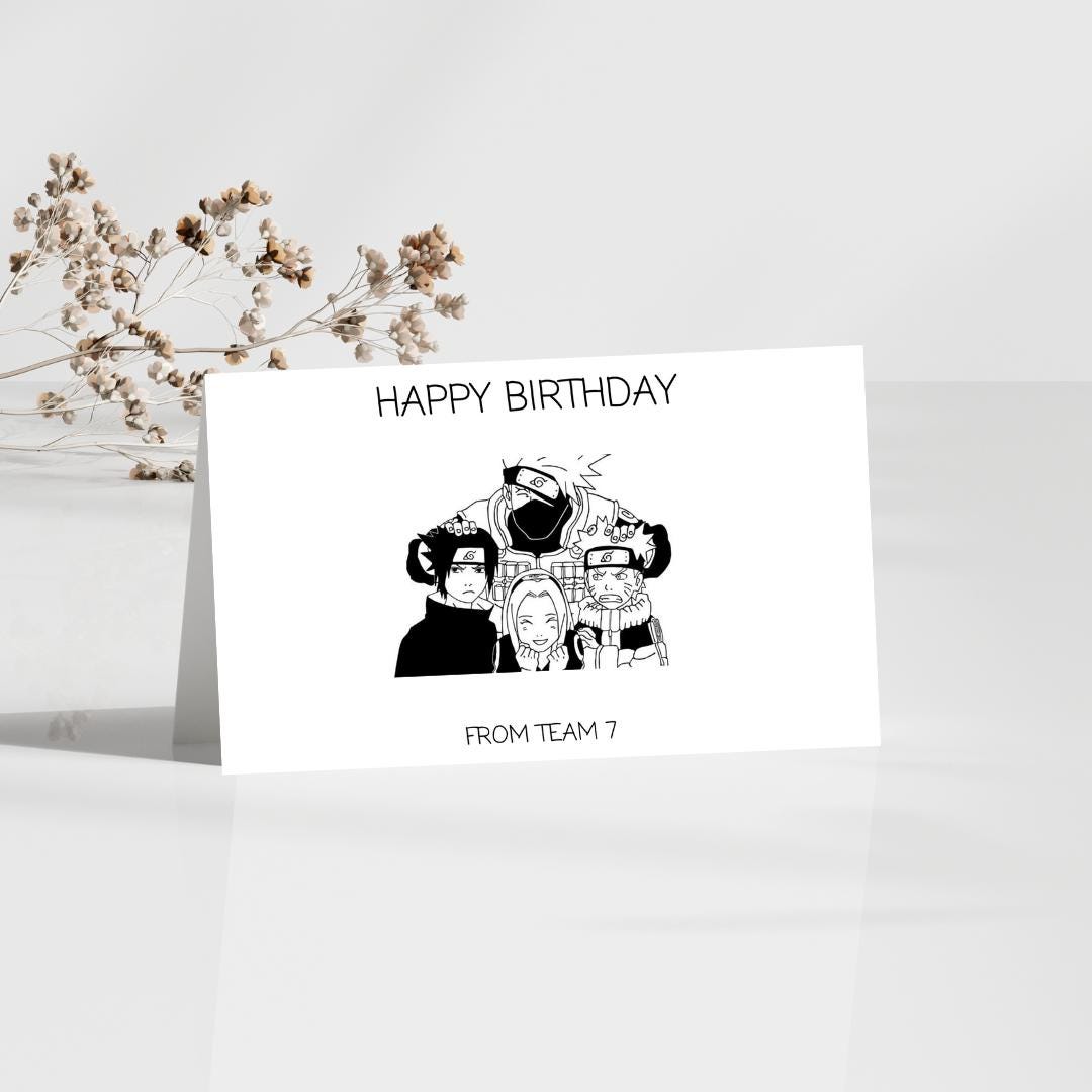 5x7 Naruto Team 7 Birthday Card - Anime Celebration Greeting - Etsy
