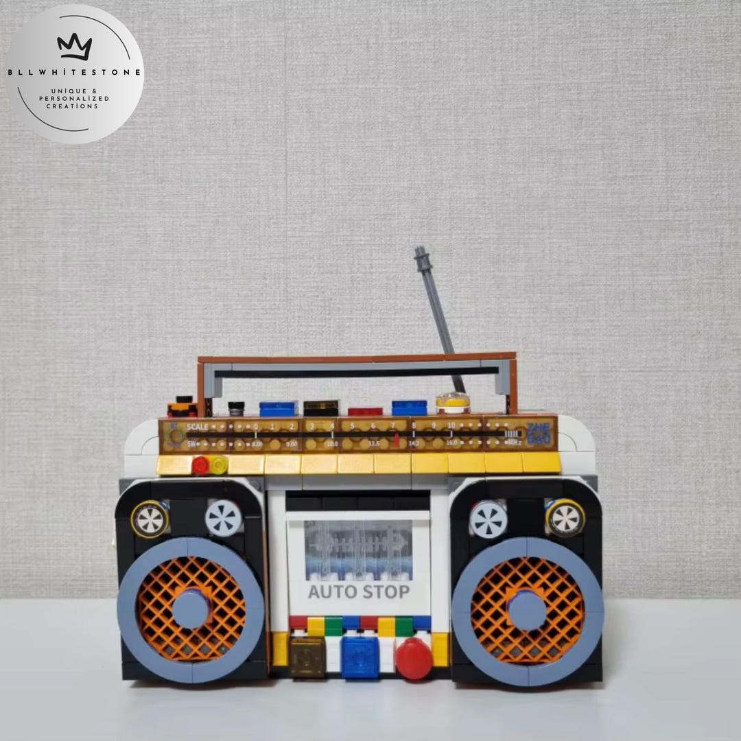 Retro Colorful Radio Model Building Blocks Set DIY Mini Bricks Toy ...