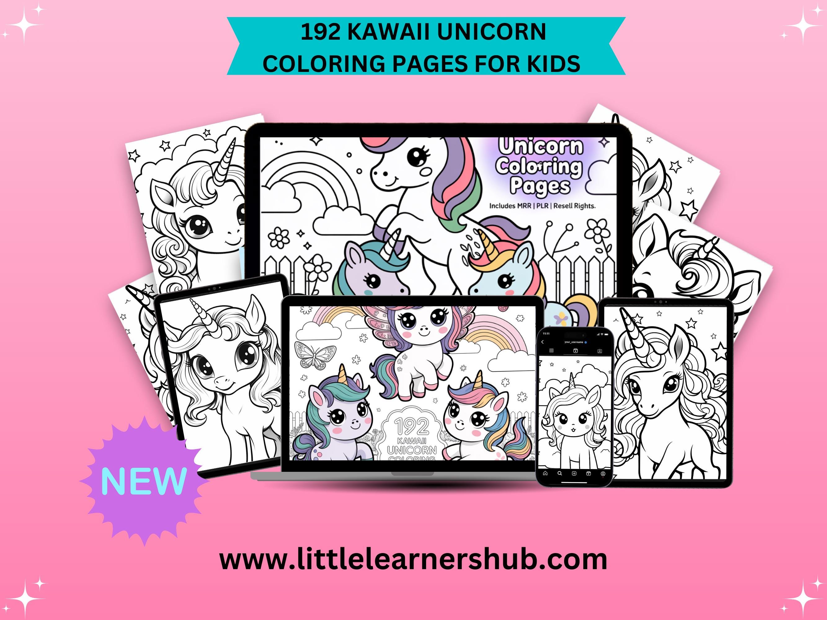 Kawaii Unicorn Coloring Pages | Cute Printable Unicorn Coloring Sheets ...