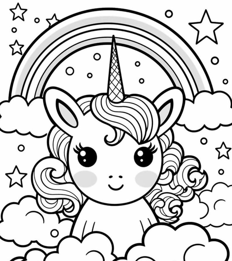 Kawaii Unicorn Coloring Pages | Cute Printable Unicorn Coloring Sheets ...