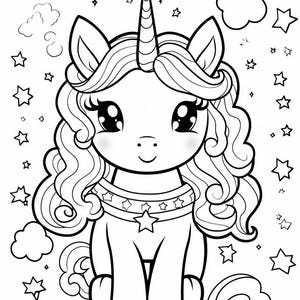Kawaii Unicorn Coloring Pages | Cute Printable Unicorn Coloring Sheets ...