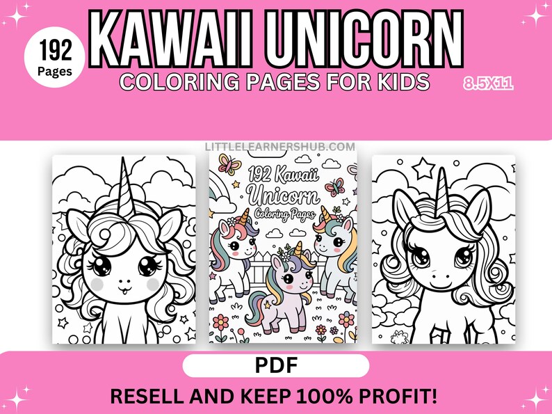 Kawaii Unicorn Coloring Pages | Cute Printable Unicorn Coloring Sheets ...