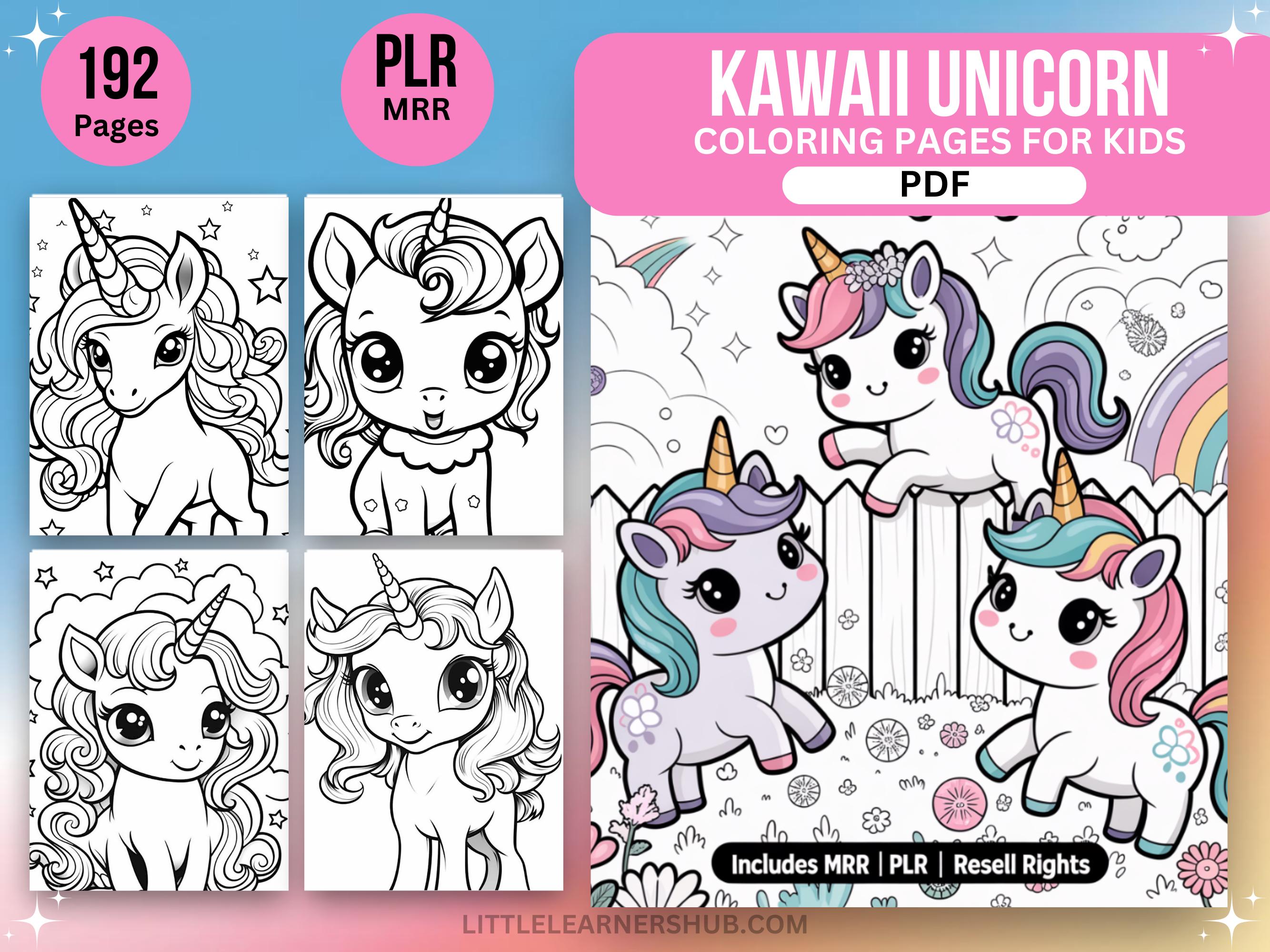Kawaii Unicorn Coloring Pages | Cute Printable Unicorn Coloring Sheets ...