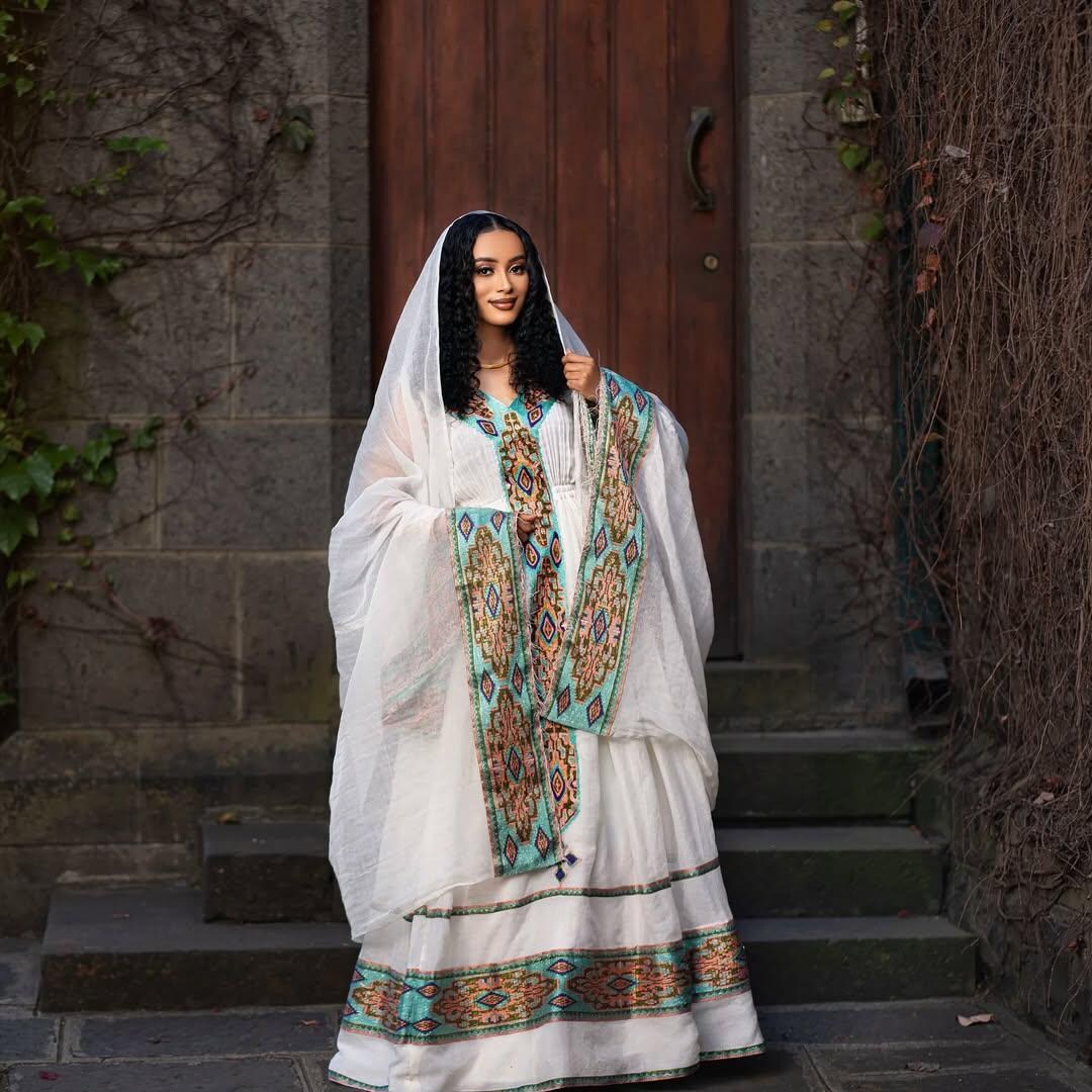 Ethiopian Cultural Tibeb Dress, Zuria Habesha Kemis, New Tilet Wedding ...