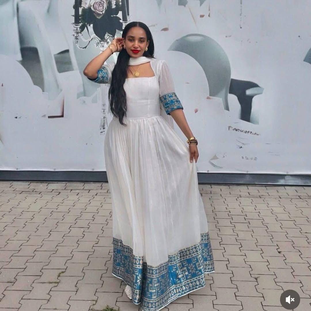 Ethiopian Cultural Dress, Zuria Habesha Tibeb, Ethiopian Traditional ...