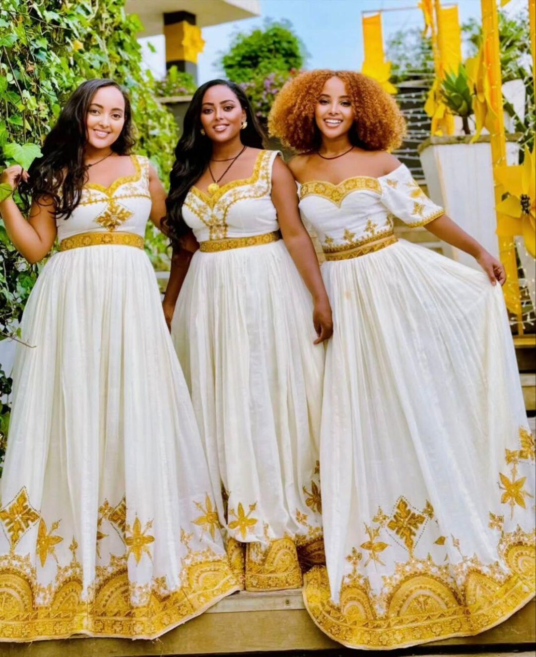 Cultural Habesha Kemis for Women, New Golden Tilet Eritrean & Ethiopian ...