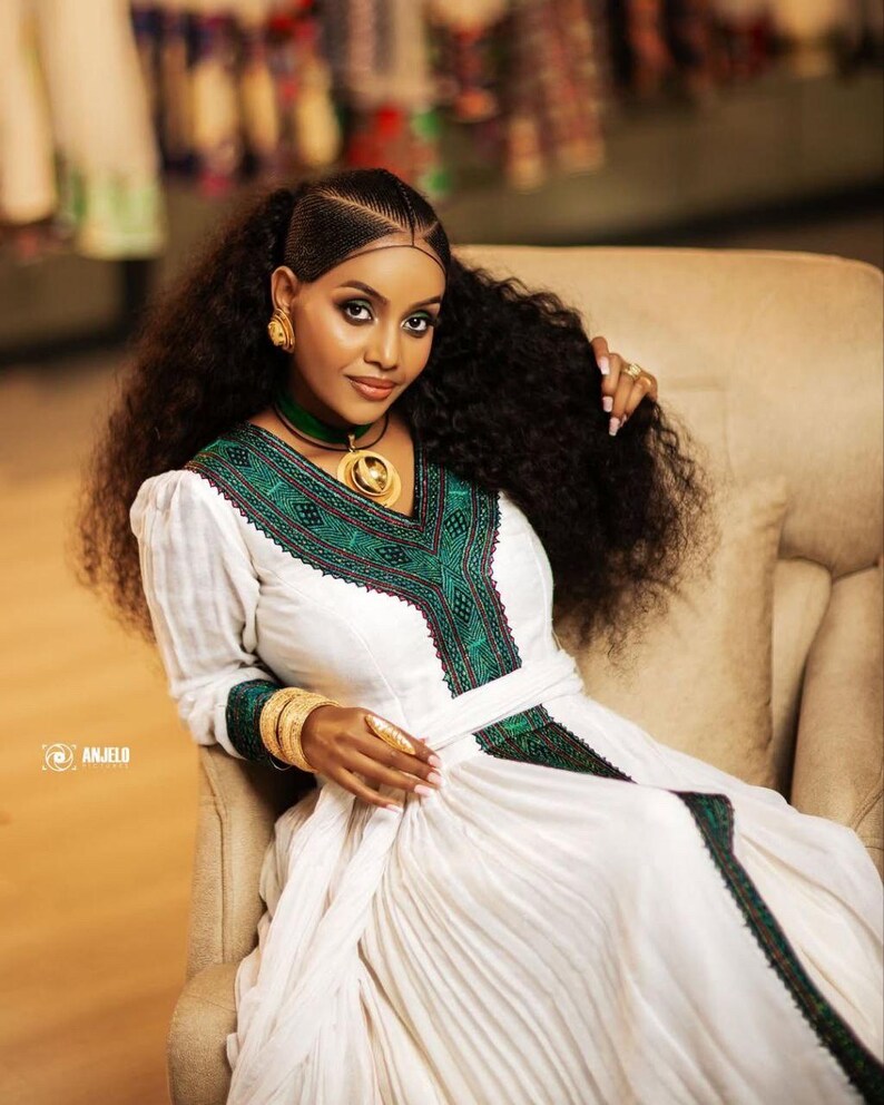 Ethiopian Cultural Dress, Zuria Habesha Tibeb, Ethiopian Traditional ...