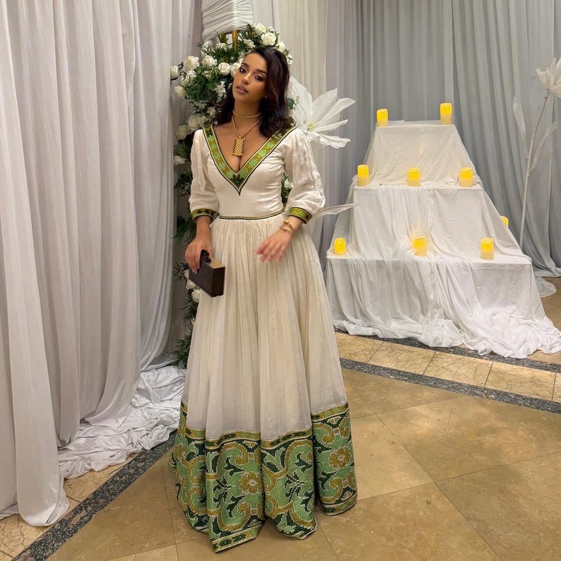 Habesha Kemis hecho a medida, nueva Zuria tradicional eritrea y etíope ...