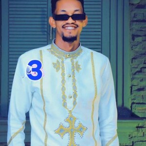 Ethiopian Men Traditional Clothing, Habesha Men's Cultural Top ...