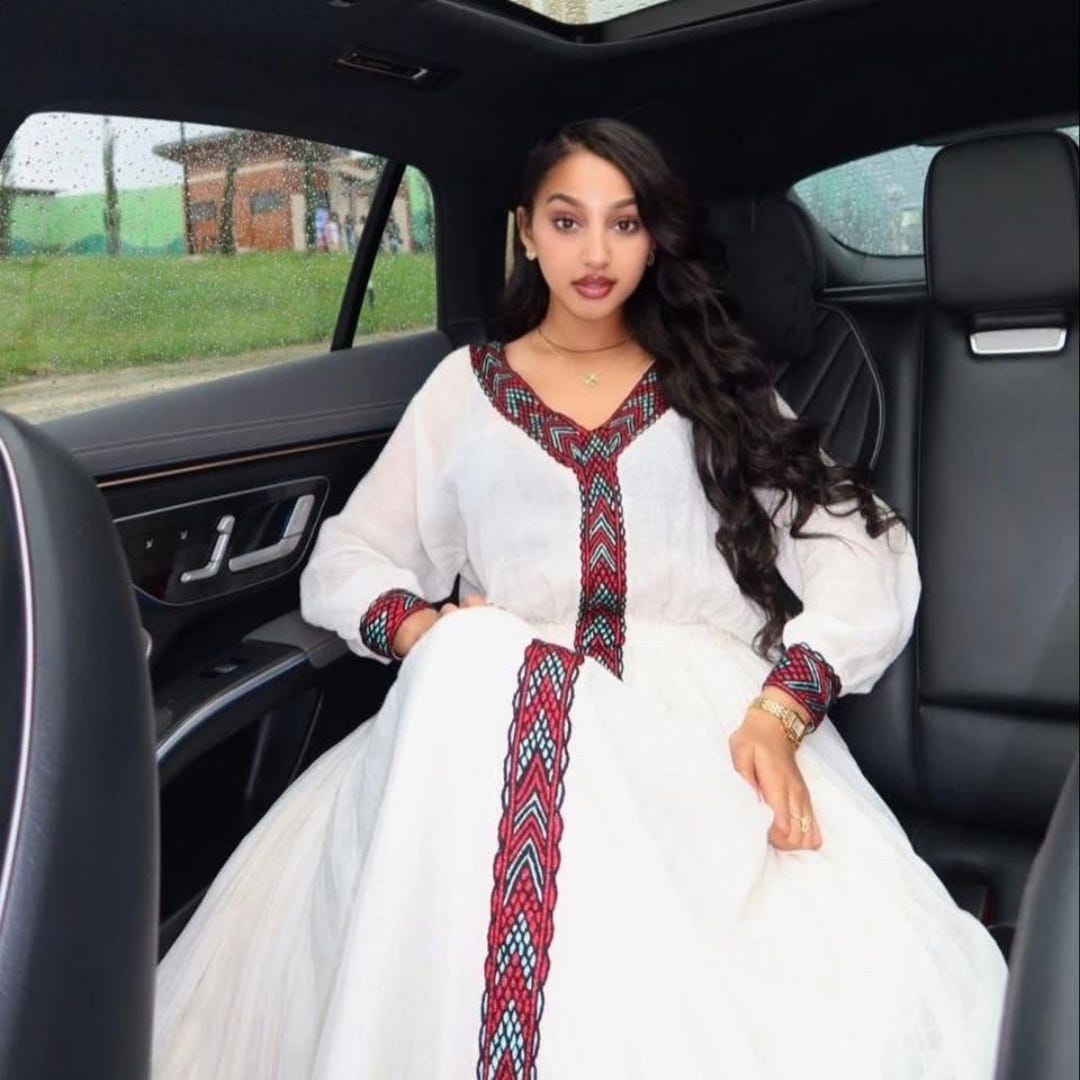 Ethiopian Cultural Dress, Zuria Habesha Tibeb, Ethiopian Traditional ...