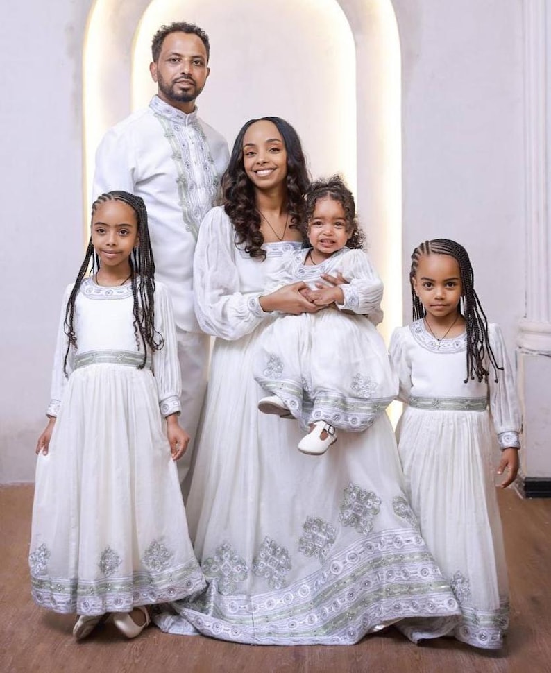 Family Habesha Clothing, New White Tilet, Eritrean and Ethiopian ...