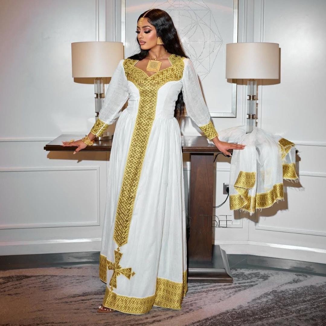 Habesha Kemis, Eritrean Cultural Clothing, Handmade Saba Design, New ...