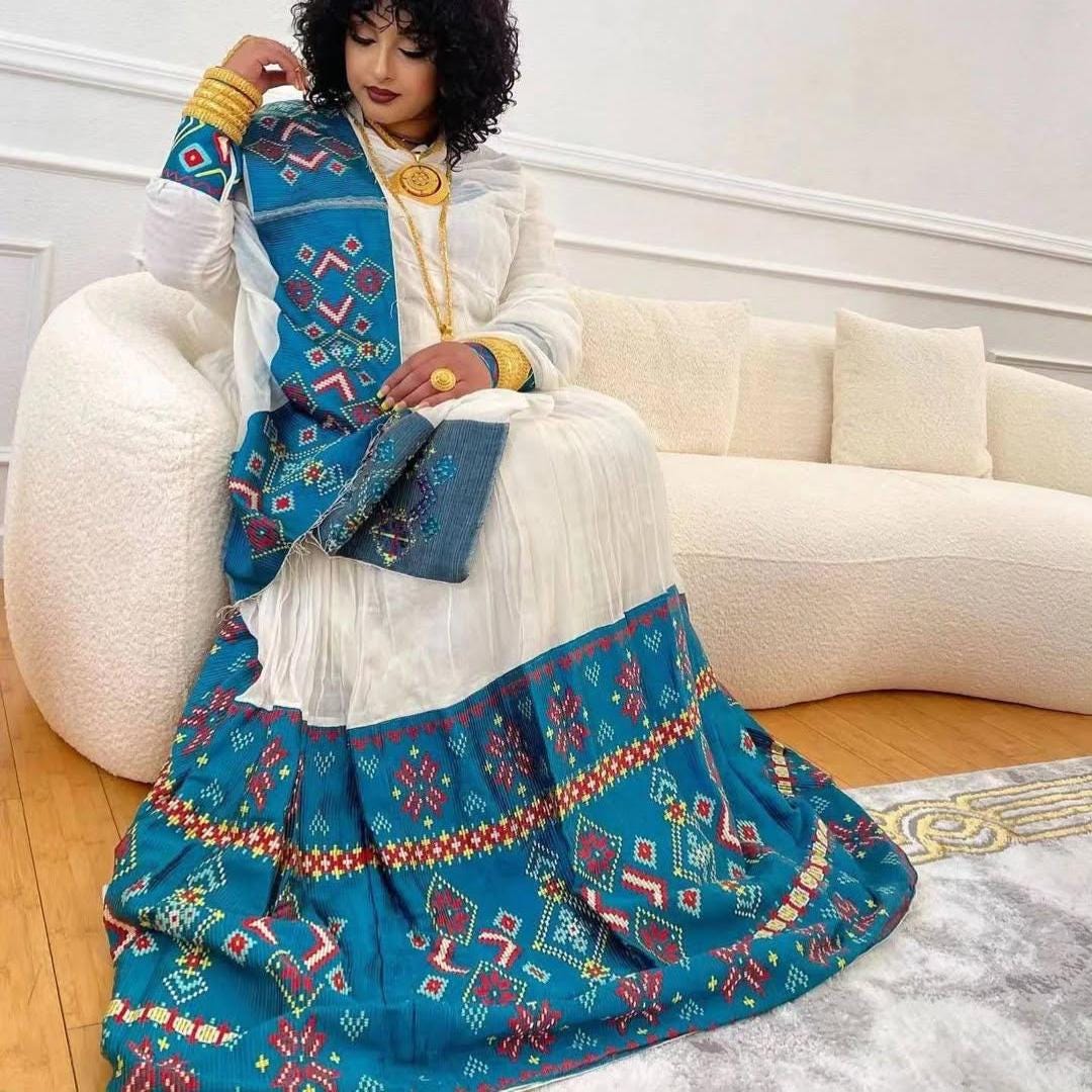 Handmade Zuria Habesha Kemis: Elegant Ethiopian Wedding Outfit, Modern ...