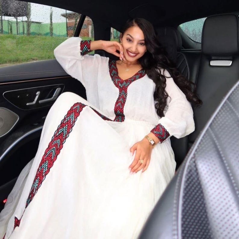 Ethiopian Cultural Dress, Zuria Habesha Tibeb, Ethiopian Traditional ...