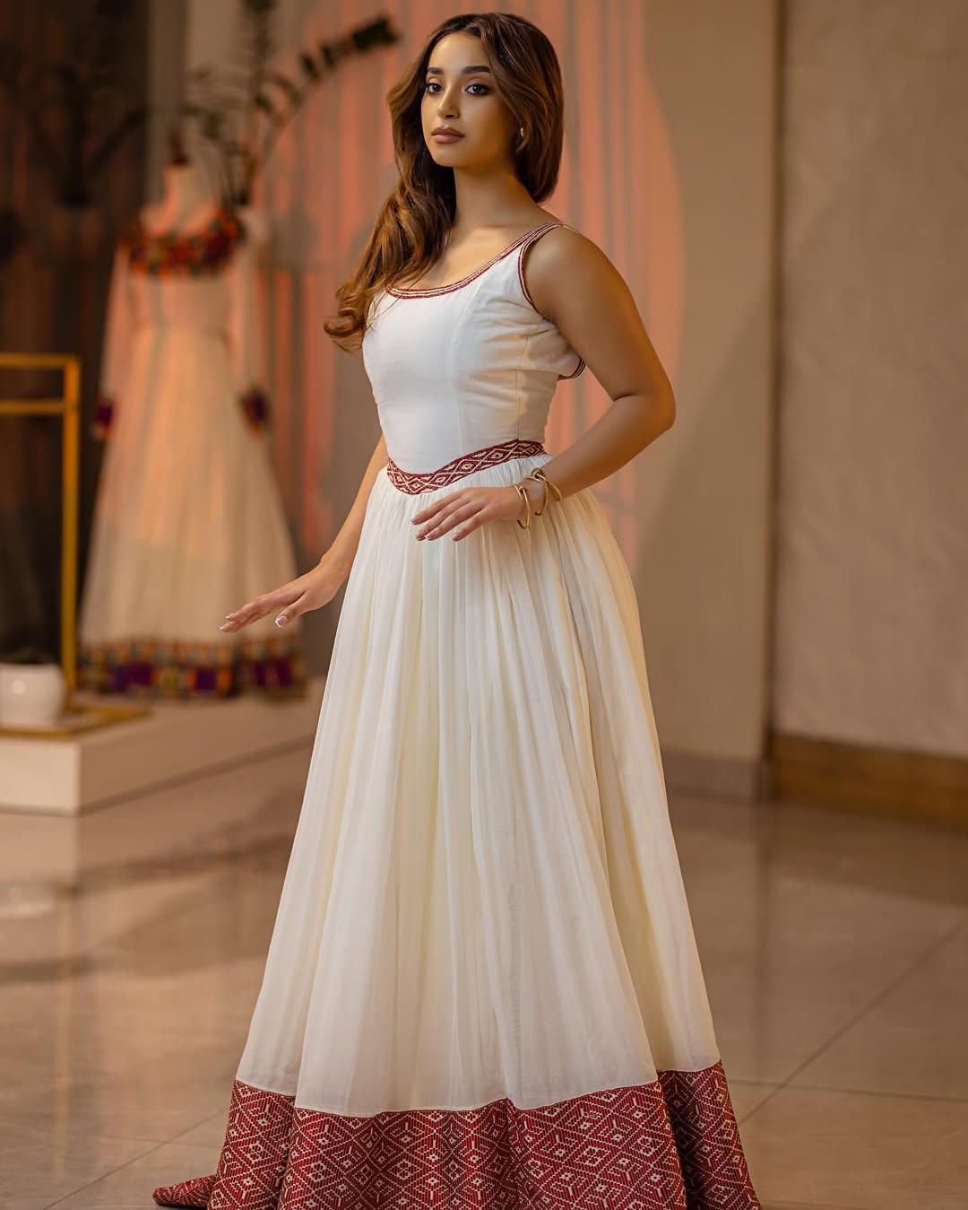 Modern Ethiopian Women’s Dress: Zuria Habesha Kemis, New Tilet Wedding ...
