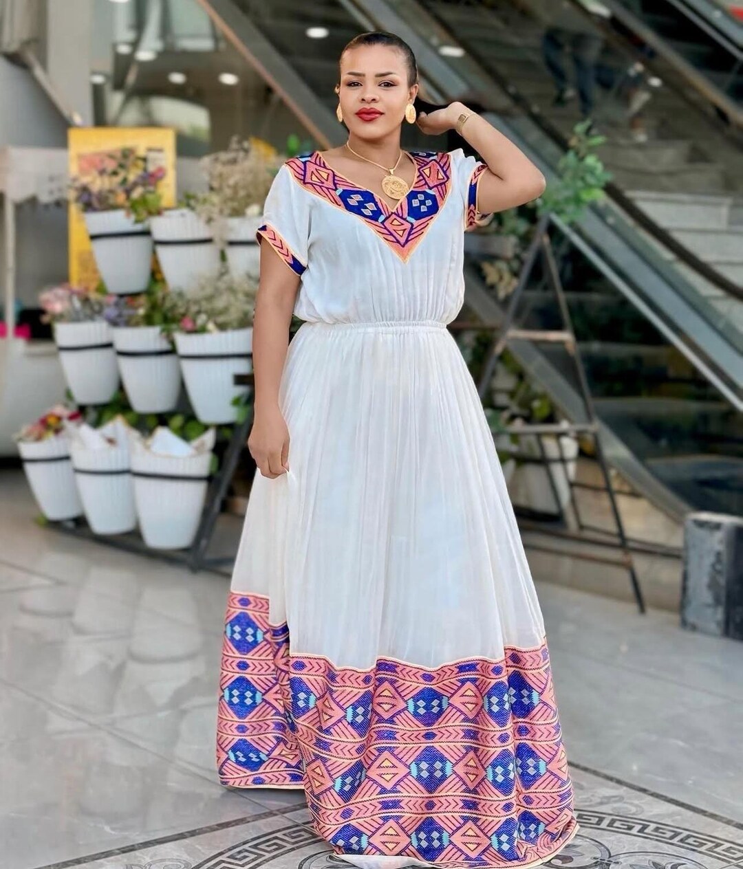 Ethiopian Cultural Dress, Zuria Habesha Tibeb, Ethiopian Traditional ...