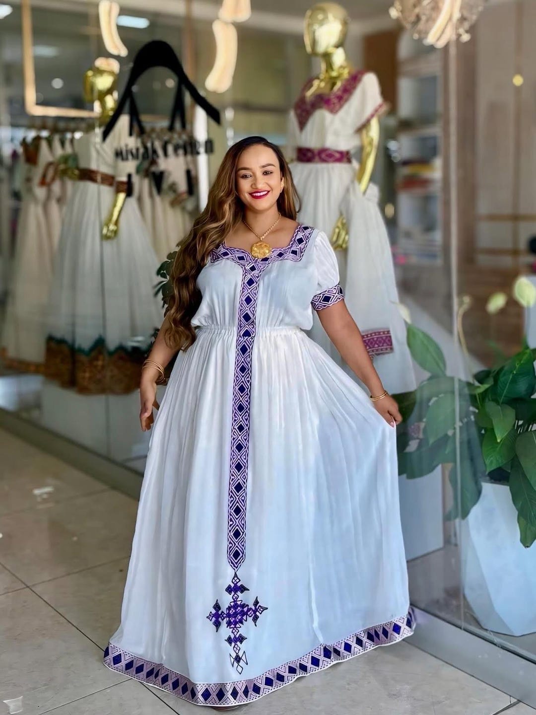 Ethiopian Cultural Dress, Zuria Habesha Tibeb, Ethiopian Traditional ...