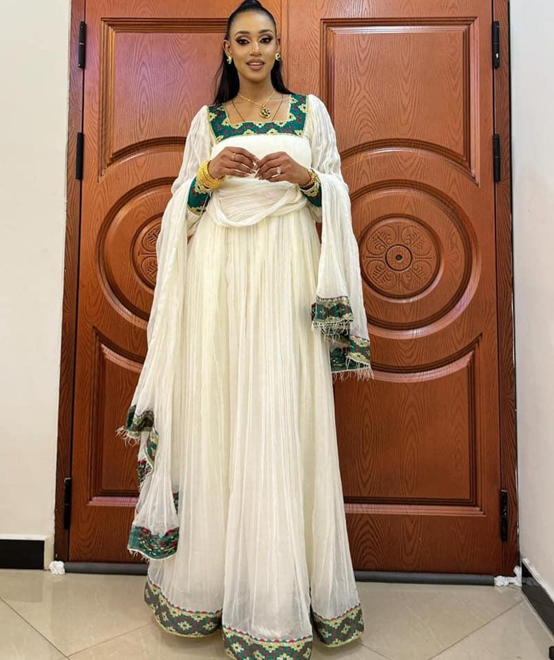 Handmade Habesha Kemis Dress, Ethiopian Cotton Tibeb Embroidery - Etsy