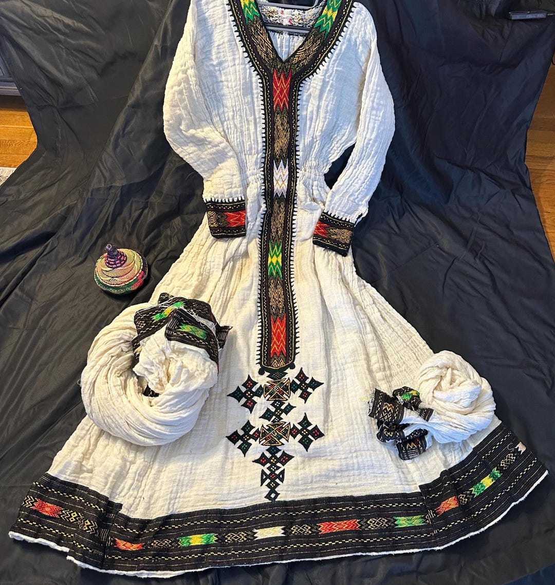 Habesha Dress: Ethiopian Wedding Dress, Tilet Embroidery, Traditional ...