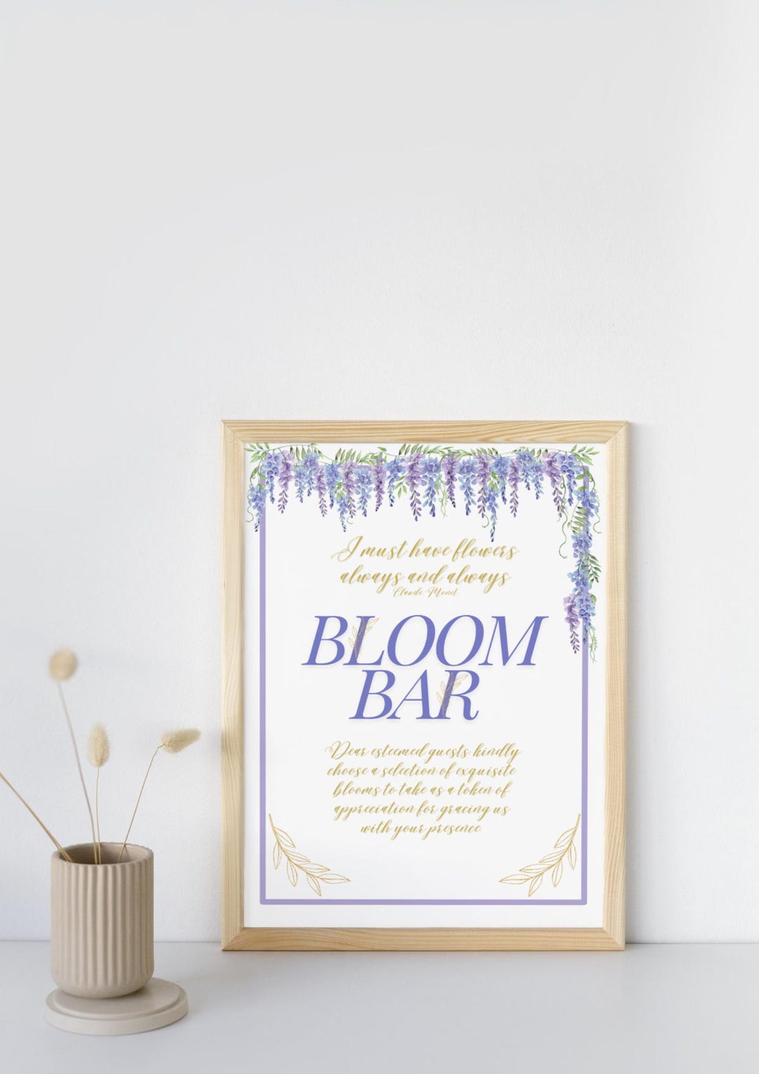 Bloom Bar | Flower Station Sign for Events | Bridgeton | Wisteria ...