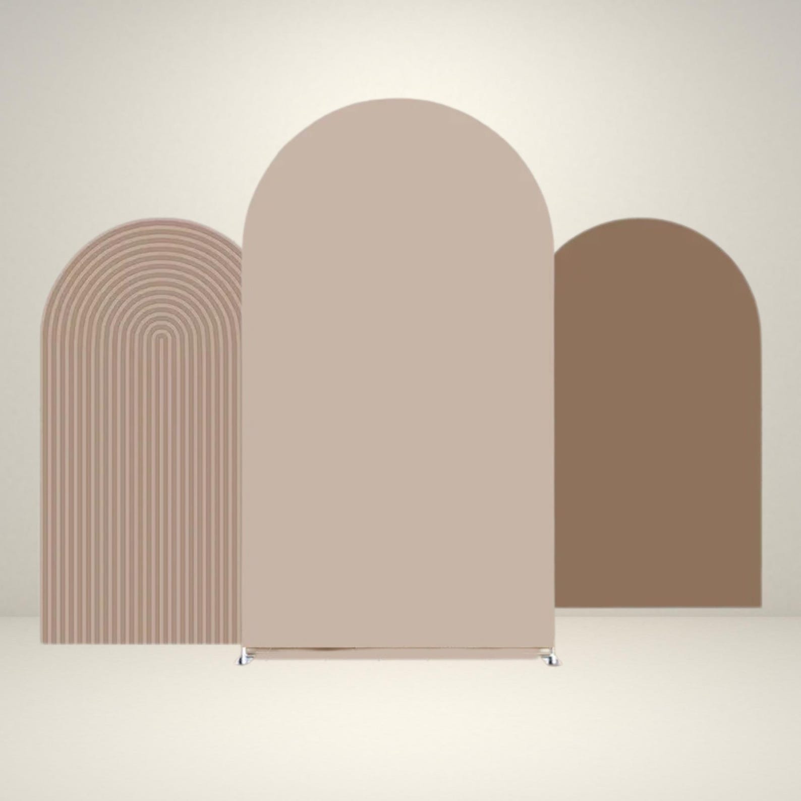 Brown Beige Arch Backdrop, Kid Birthday Party Double-sided Arched ...