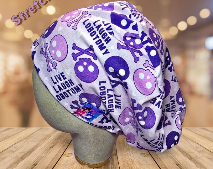 Live Laugh Lobotomy Scrub Cap: Stretchy Cotton Blend Euro Style - Etsy