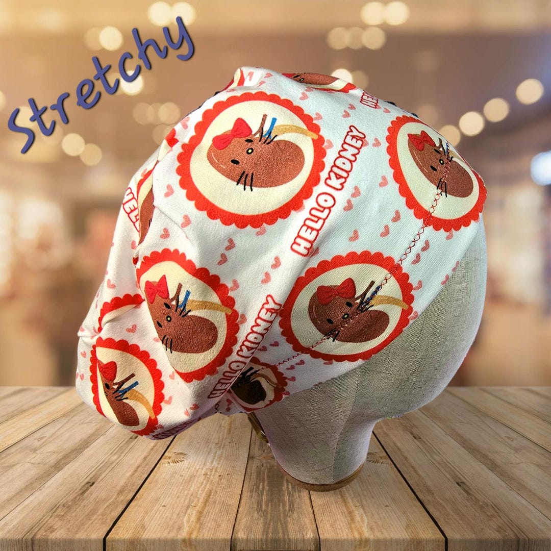 Hello Kidney, Urology, Cute Knit Stretchy Scrub Hat - Etsy