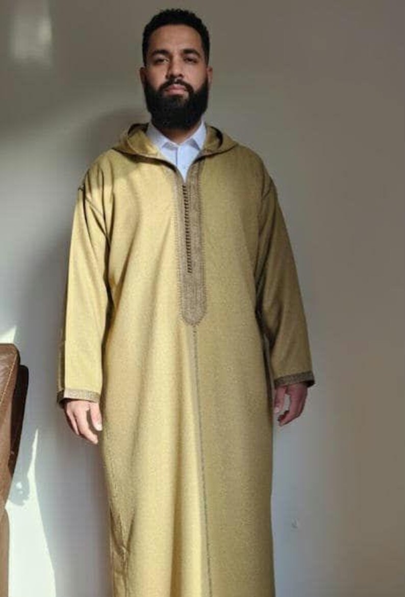 Moroccan Wool Djellaba, Thobe, Jubbah Jubba Jalaba, Hooded Islamic Robe ...
