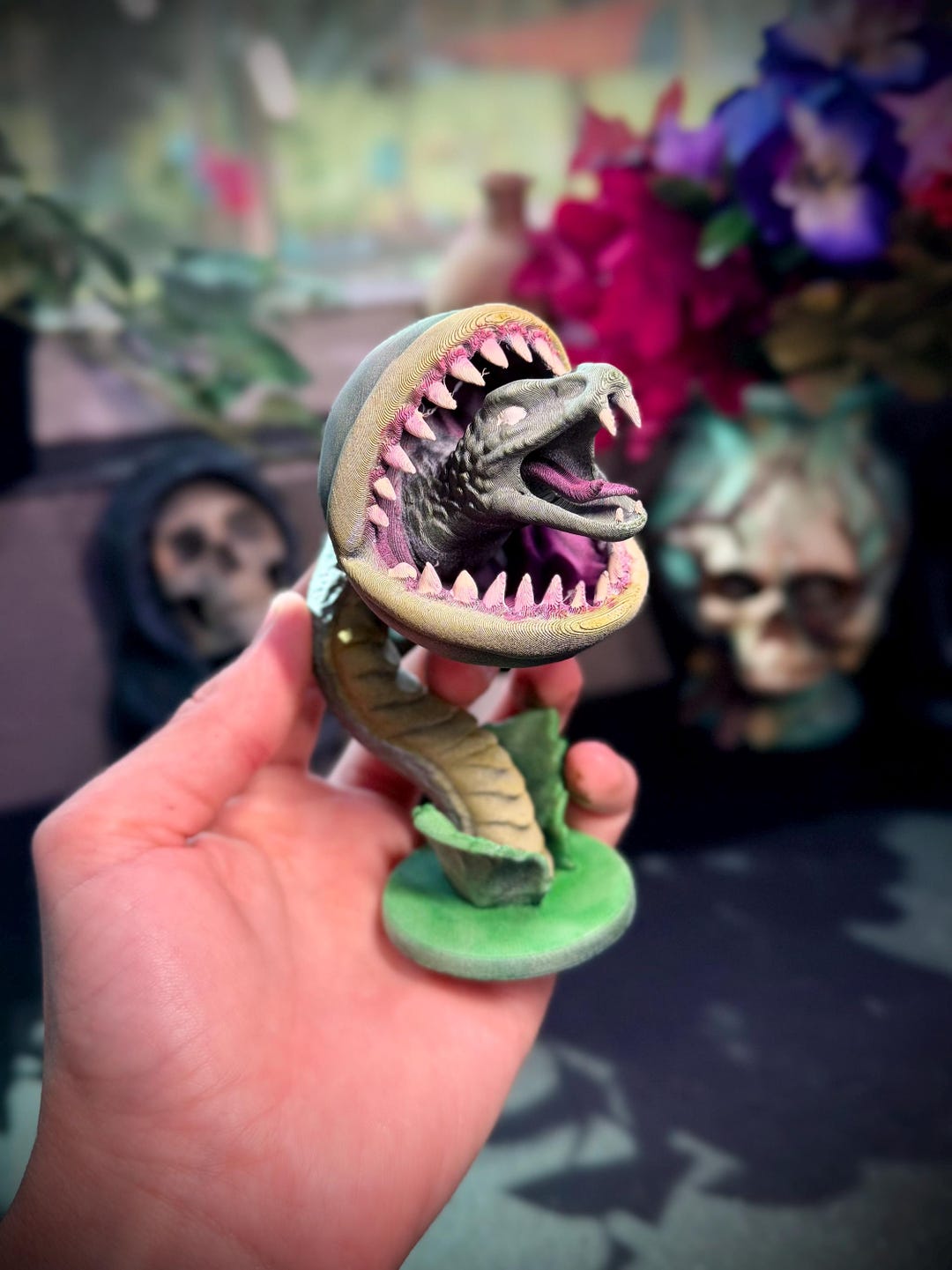 Unpainted- Piranha Snake Plant - Mario Style Chomper Plant - Etsy