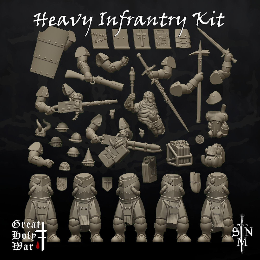 Heavy Infantry Kit - Annointed - Mechanized Grimdark Soldiers - Trench ...