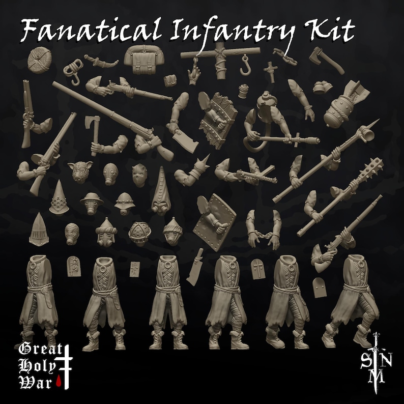 Great Holy War: Fanatical Infantry Kit - Trench Crusaders - Grimdark ...