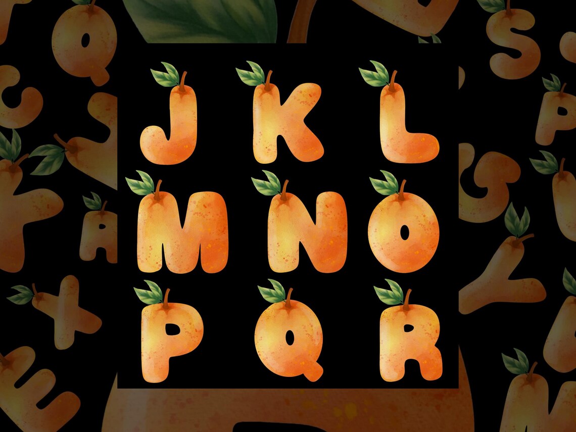 Peach Font: 3D Orange Letters Alphabet (SVG, PNG) - Etsy