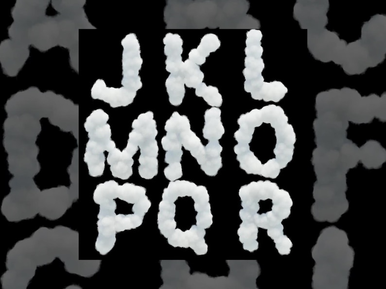 Cloud Letters, Numbers & Punctuation SVG PNG, 3D Cloud Font, Cloud ...