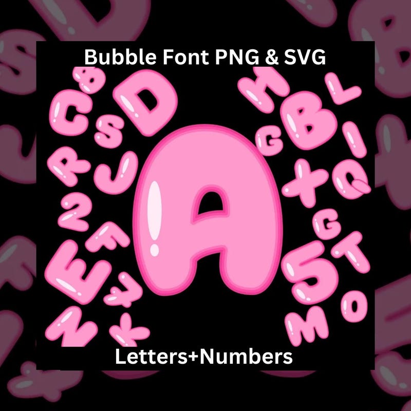 Pink Bubble Letters - Etsy