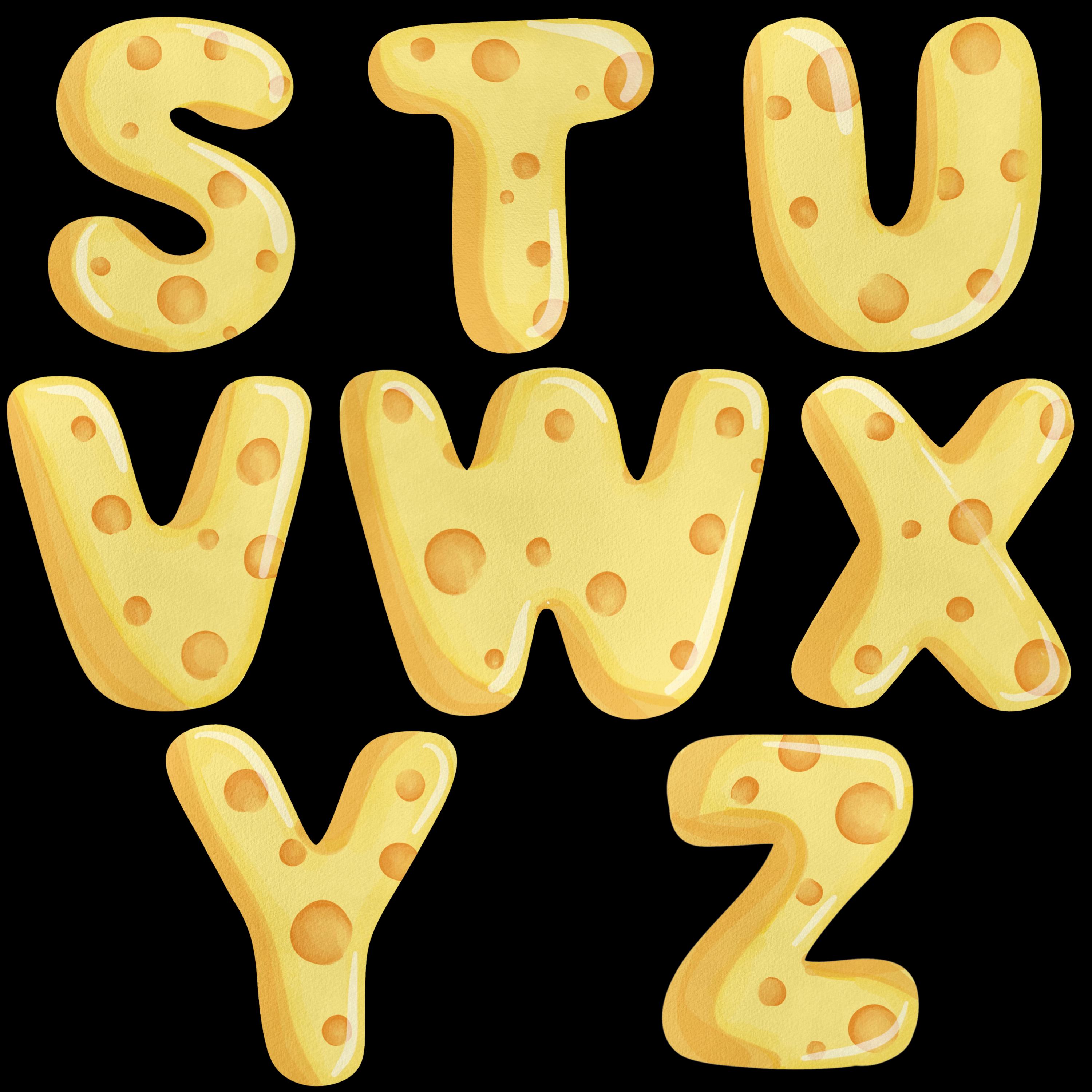 Cheese Font SVG PNG, Yellow Cheese Letters, Cheasy Alphabet, Instant ...