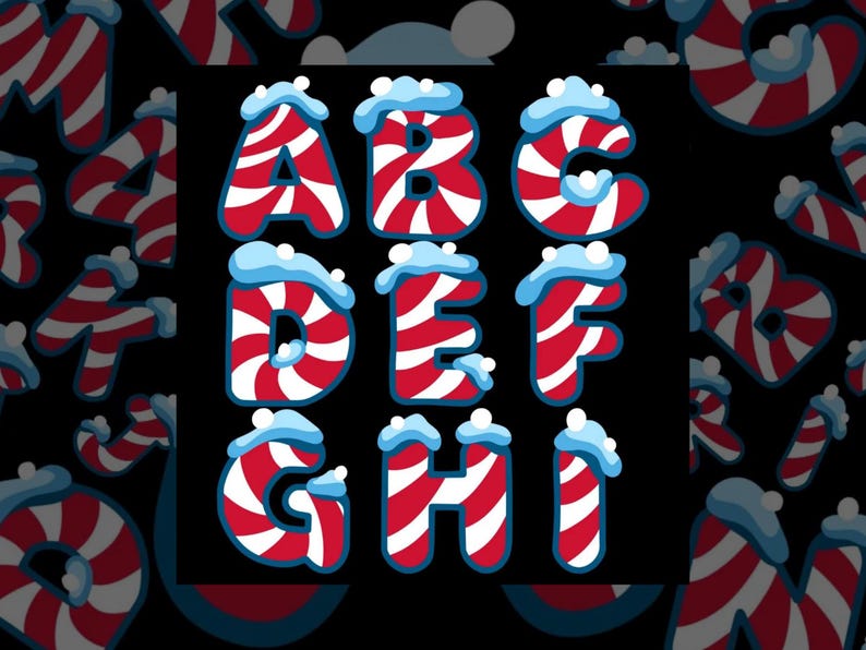 Christmas Letters & Numbers SVG PNG, Christmas Snow Font, Winter ...