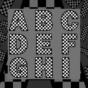 Checkered Letters & Numbers SVG PNG: Racing Font (digital Download) - Etsy