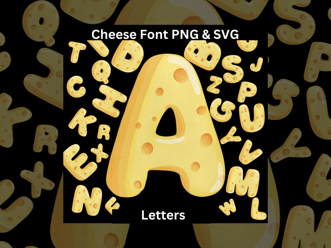 Watercolor Cheese Font: Cheesy Alphabet Letters (SVG PNG) - Etsy