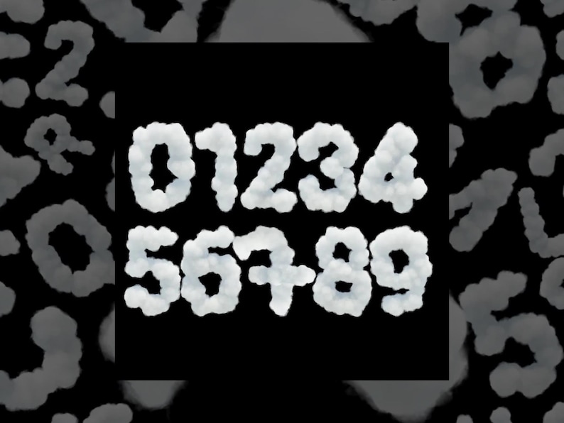 Cloud Letters, Numbers & Punctuation SVG PNG, 3D Cloud Font, Cloud ...