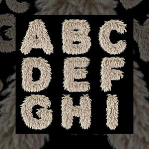 Fur Letters & Numbers SVG PNG, Beige Fluffy Font, Furry Alphabet, Faux ...