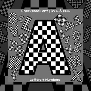 Checkered Letters & Numbers SVG PNG: Racing Font (digital Download) - Etsy