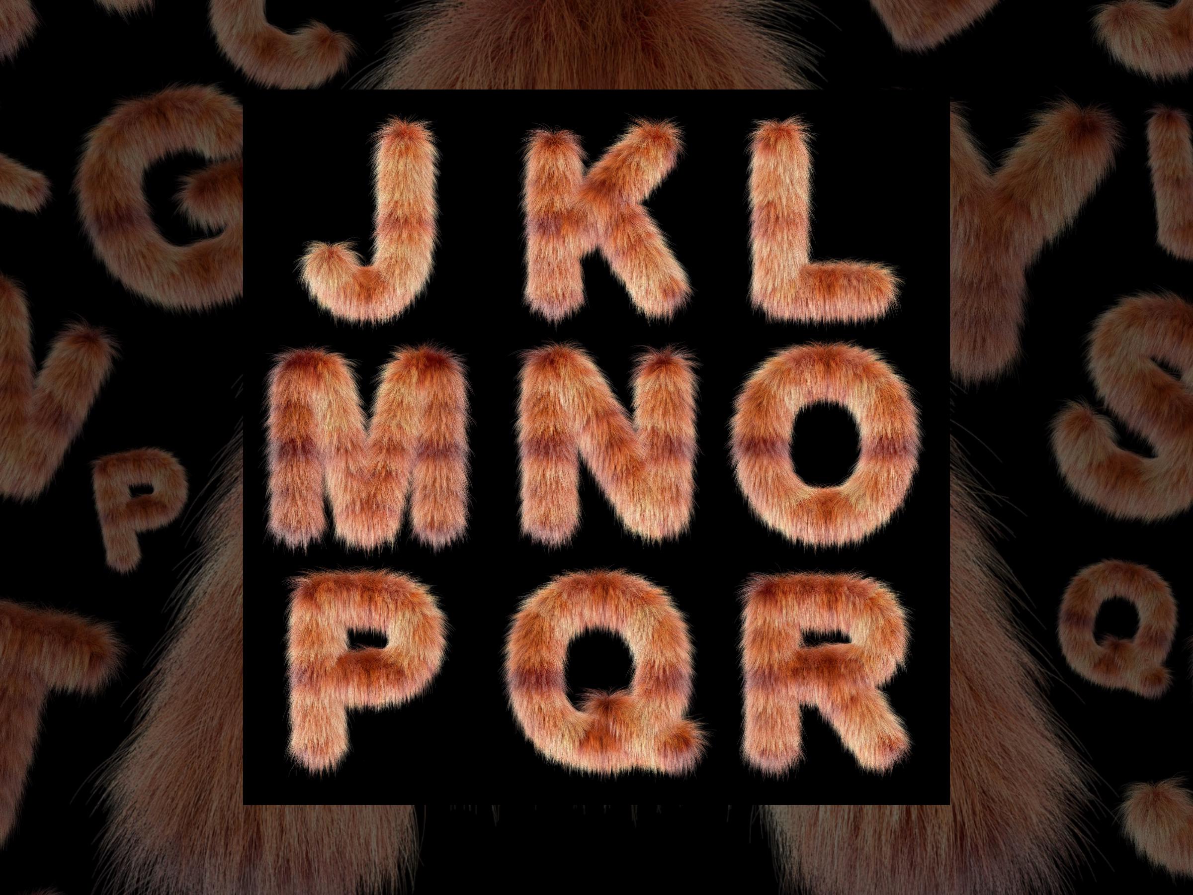 Fur Letters & Numbers SVG PNG, Lion Fluffy Font, Furry Alphabet, Faux ...