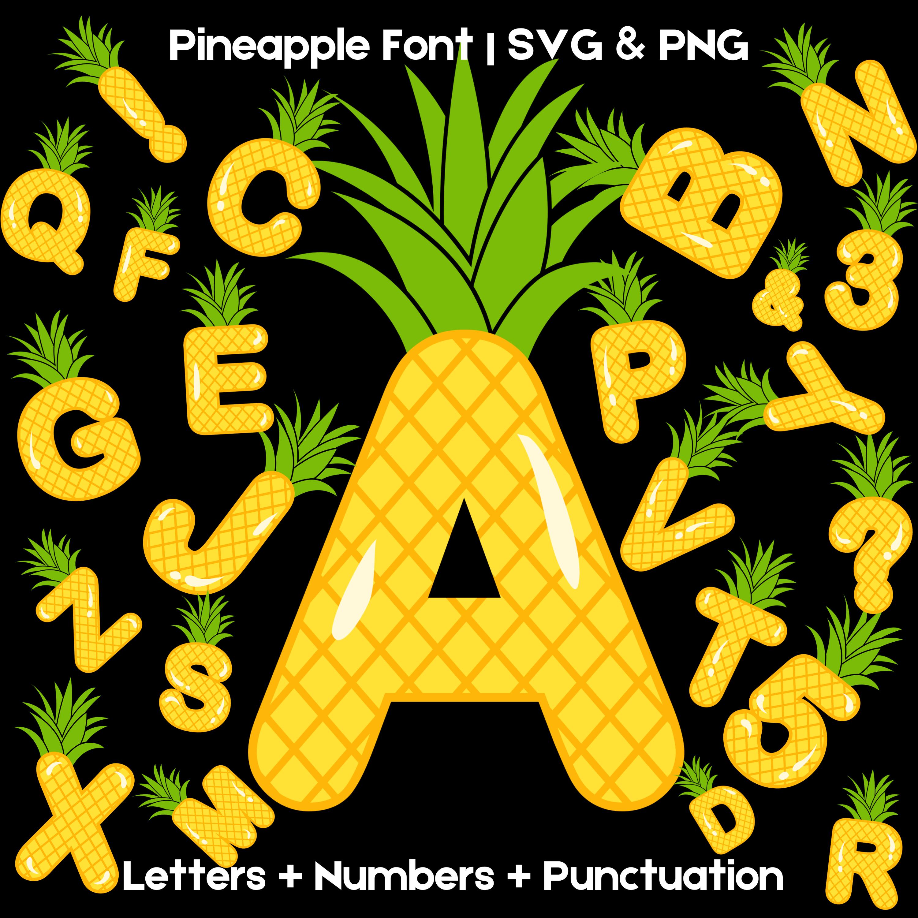 Pineapple Font SVG PNG, 3D Pineapple Letters, Fruits Alphabet, Food ...